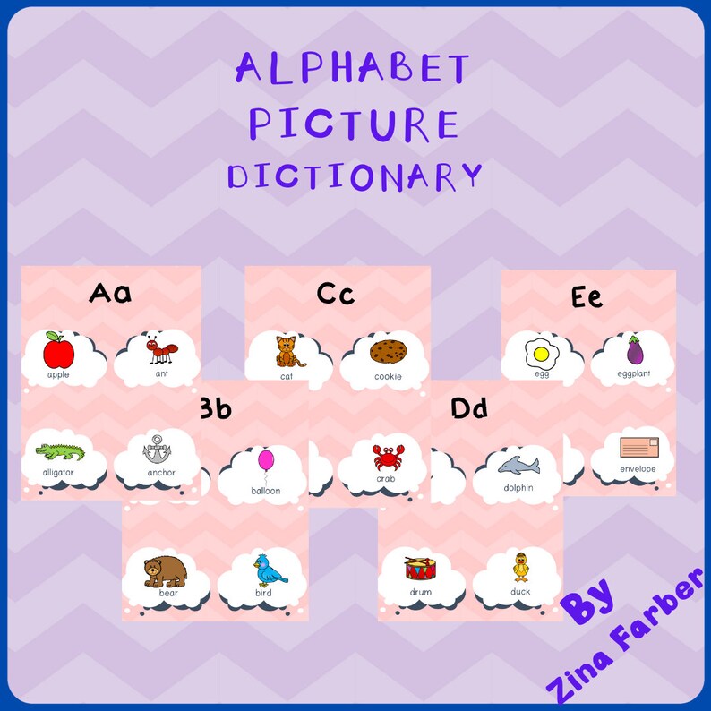 English Alphabet Picture Dictionary - Etsy