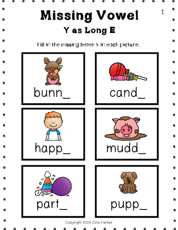 Y As A Vowel Worksheet Long And Short Vowel Worksheets: Free Vowel