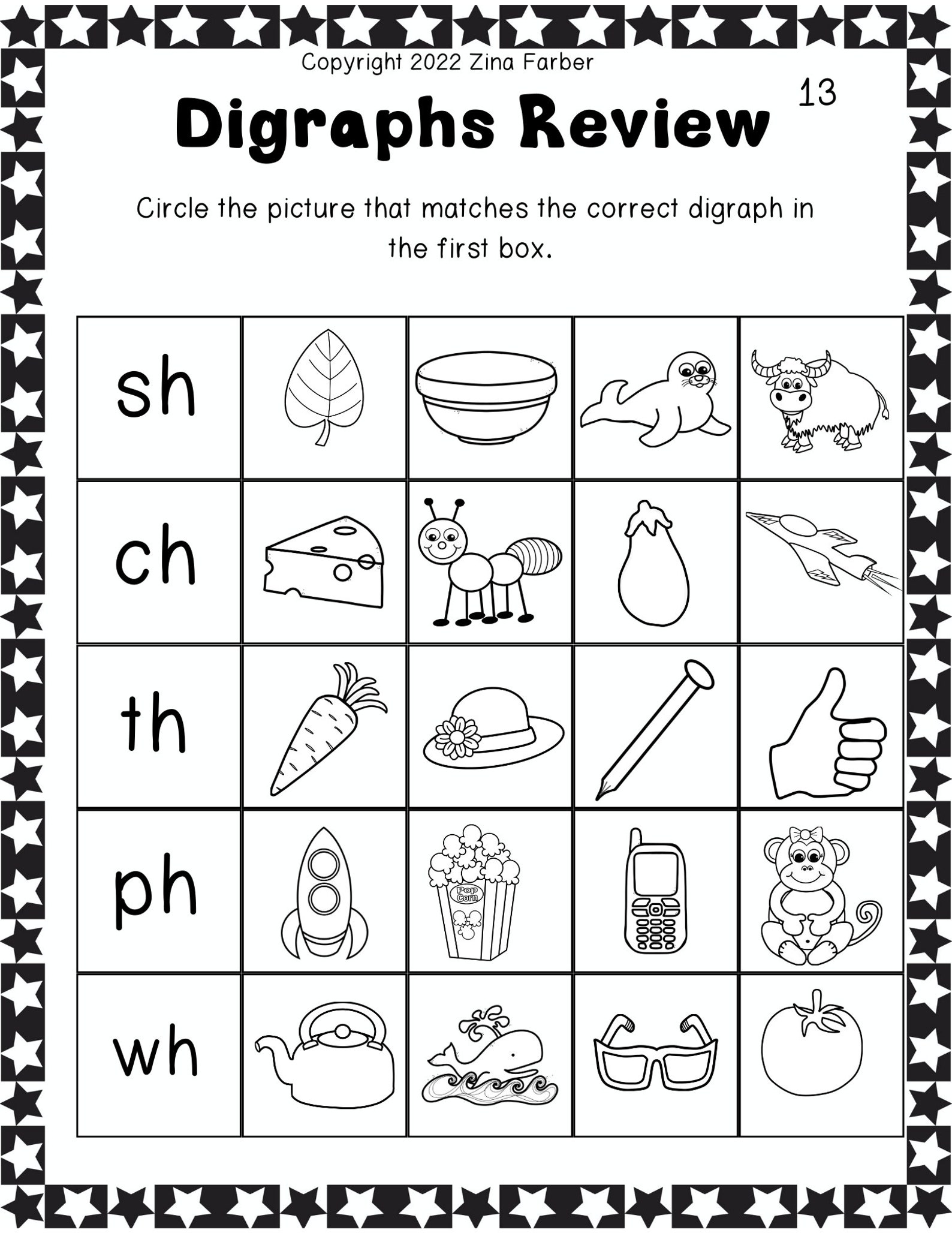 Digraphs - Sh- Ch- Th- Wh- Ph- Phonics Worksheets Grade 1 Grade 2 - Etsy