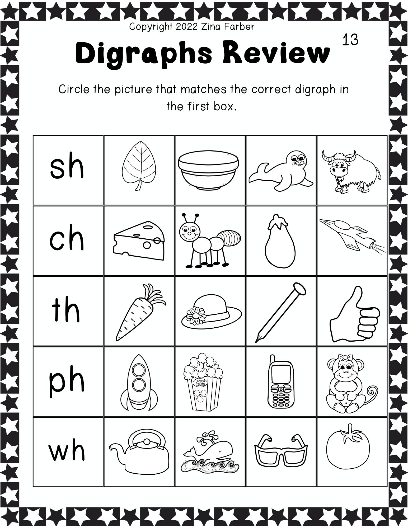Digraphs - Sh- Ch- Th- Wh- Ph- Phonics Worksheets Grade 1 Grade 2 - Etsy