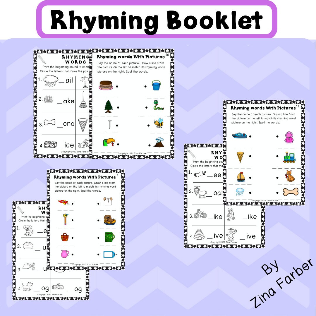Rhyming Words Worksheets NO PREP Worksheets - Etsy