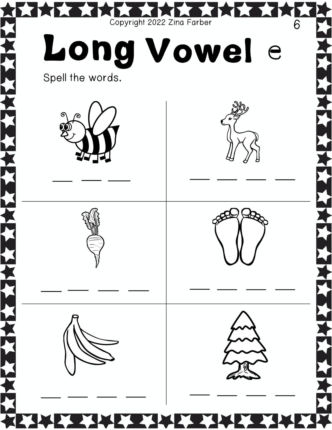 Long Vowels Phonics Worksheets CVCE Worksheets - Etsy