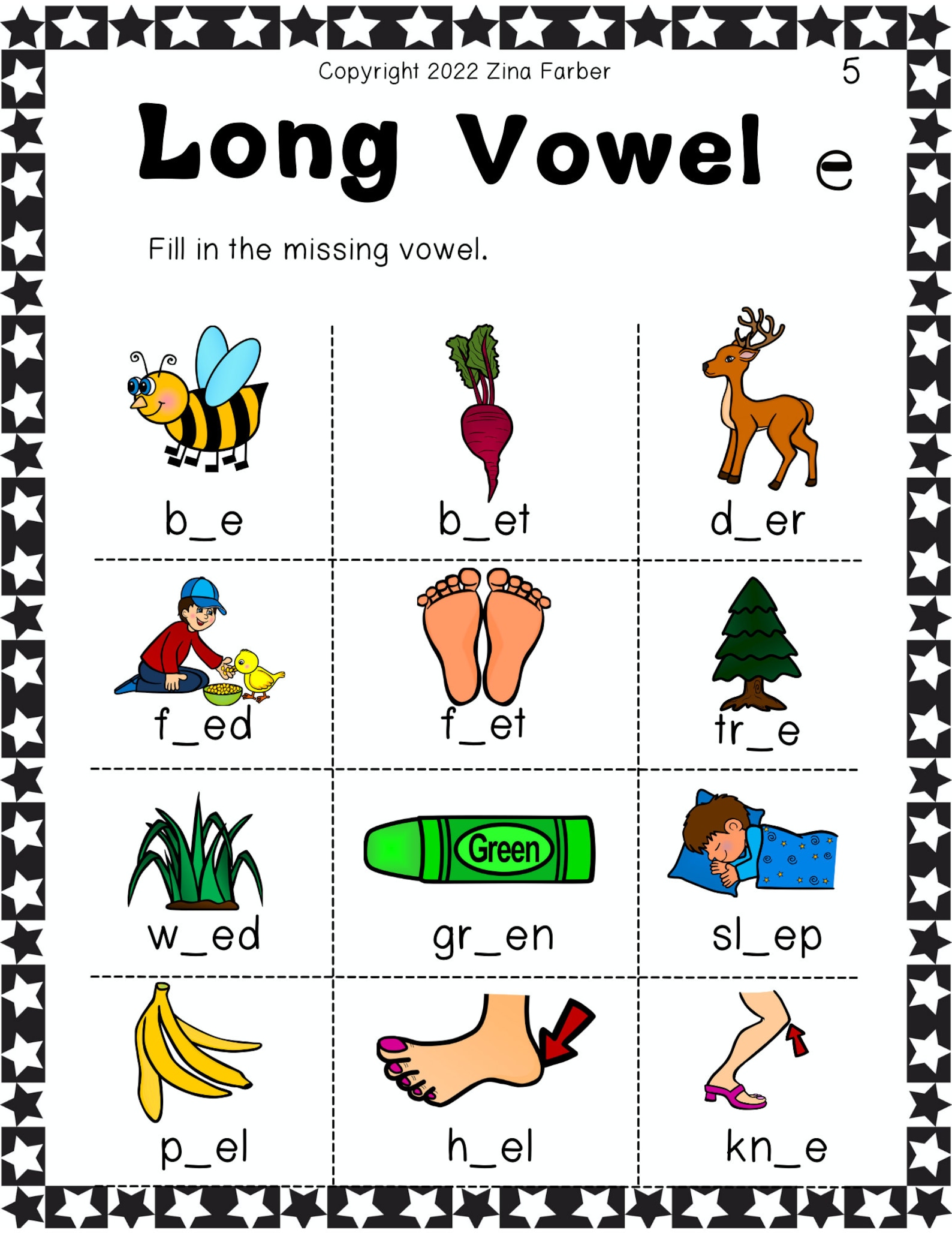 Long Vowels Phonics Worksheets CVCE Worksheets - Etsy