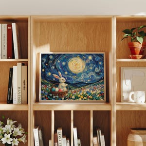 Printable Easter Wall Art, Van Gogh Easter Oil Painting, Easter Bunny ...
