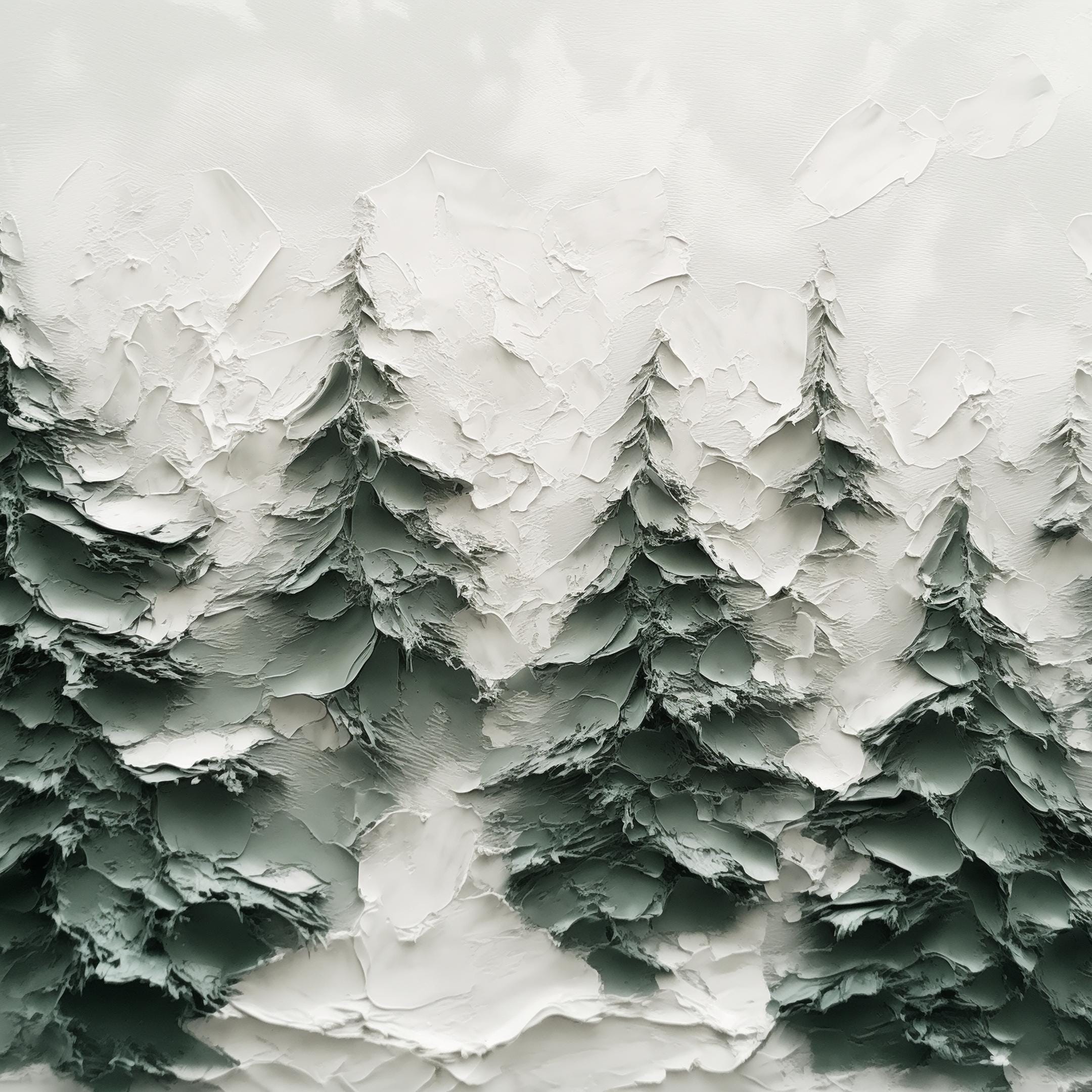 3D Textured Winter Pines Frame TV Art, Snowy Forest Screensaver ...