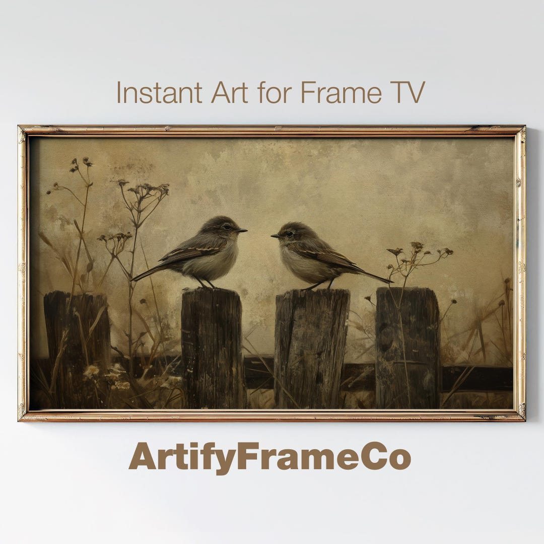 Sparrows Frame TV Art, Countryside Birds Vintage Art for Frame TV ...
