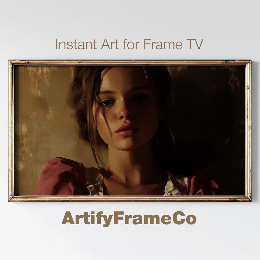 Girl Portrait Samsung Frame TV Art, Vintage Style Frame TV Art ...