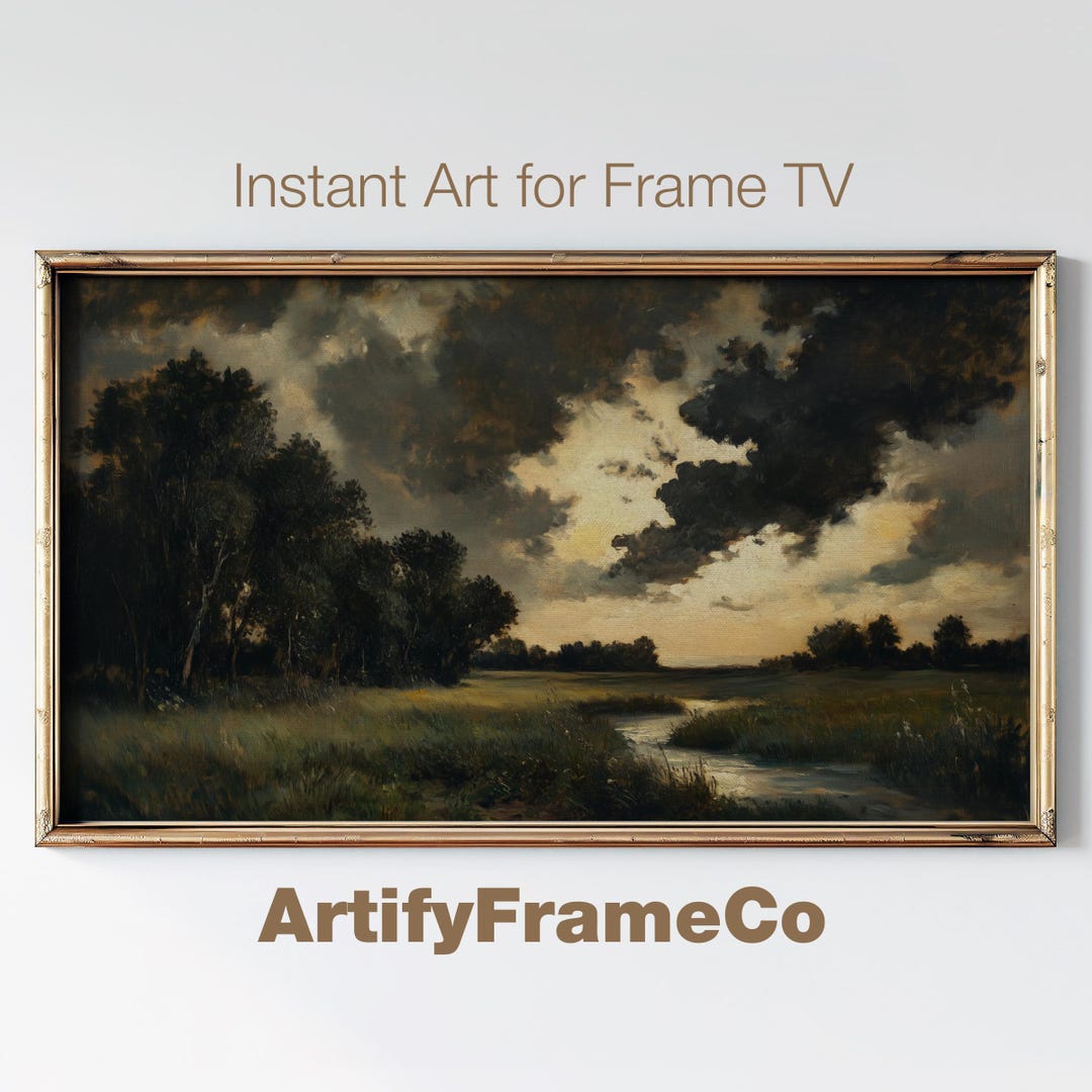 Evening Storm Frame TV Art, Vintage Art for Samsung Frame TV, Rustic ...