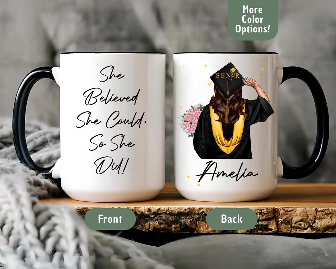 Personalized Graduation Mug, Class of 2025 Gift for Her, Custom ...