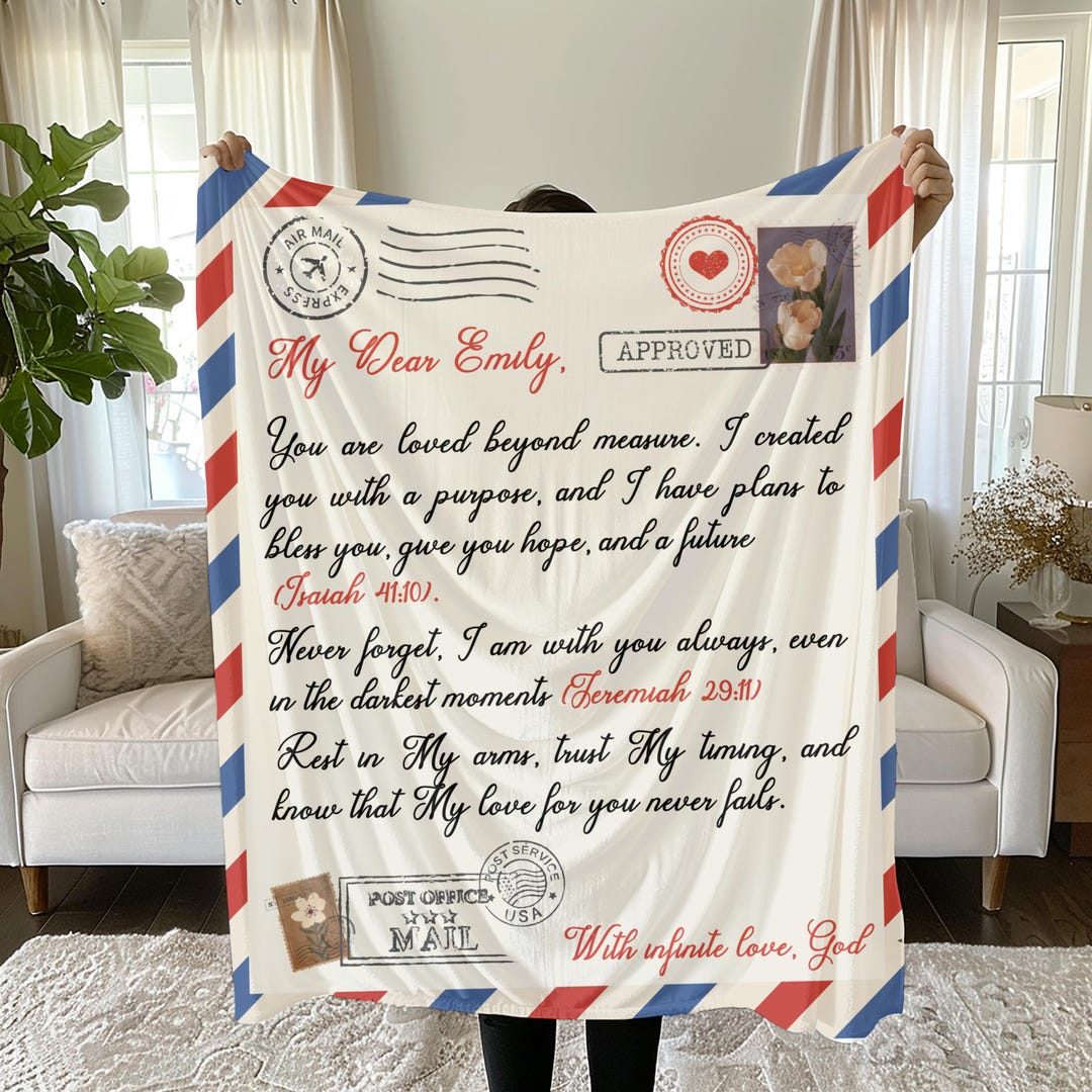 Personalized Christian Post Card Blanket Handwriting Custom Throw for ...