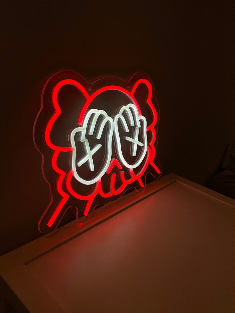 Neon Kaws Sign LED Neon Sign custom Neon Sign kaws Wall Art Atmosphere ...
