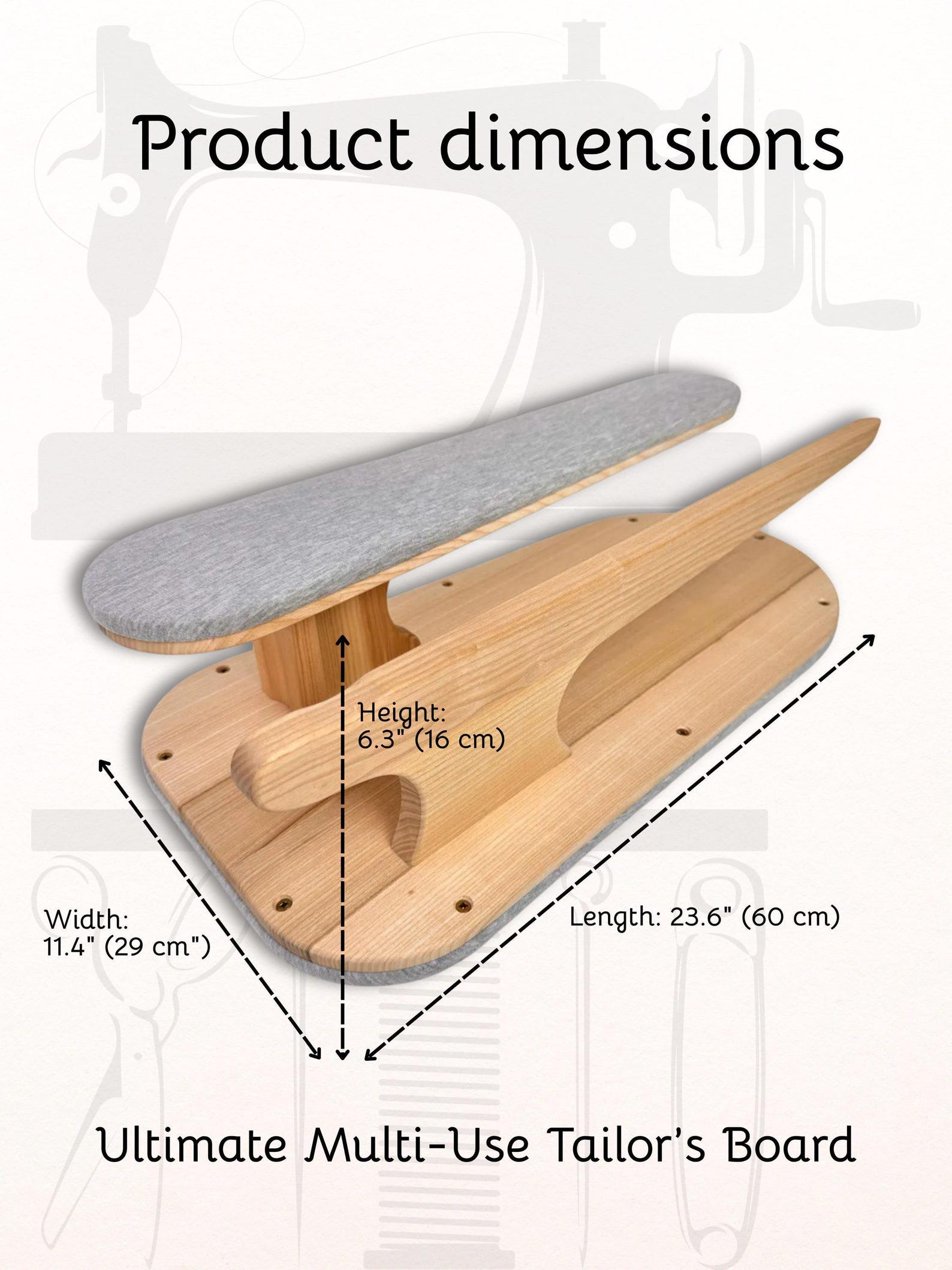 Pro Tailor Pressing Kit - Shoulder Board, Clapper, Bust Curve ...