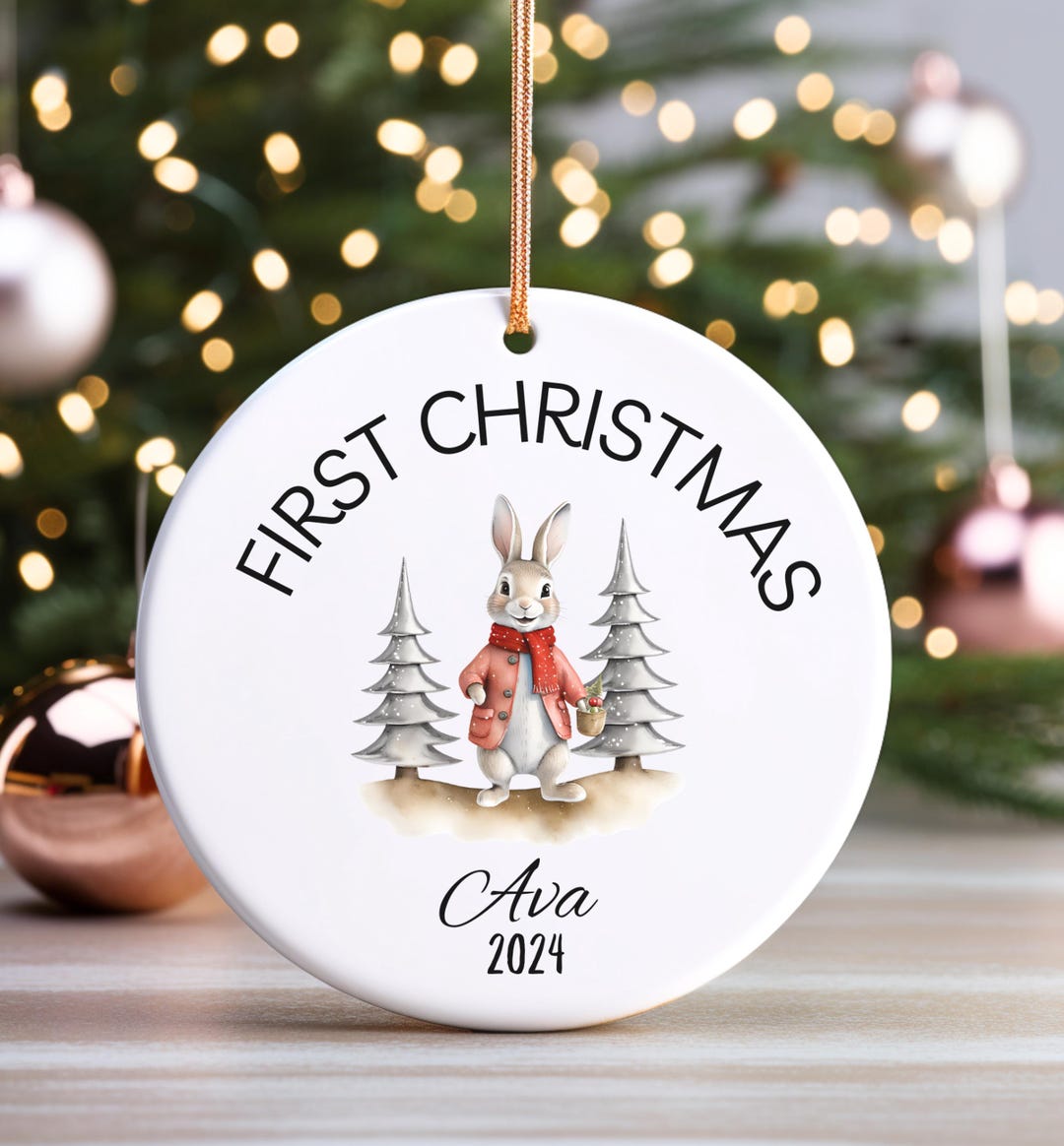 Peter Rabbit Baby's First Christmas Bauble Keepsake Gift, Personalised ...