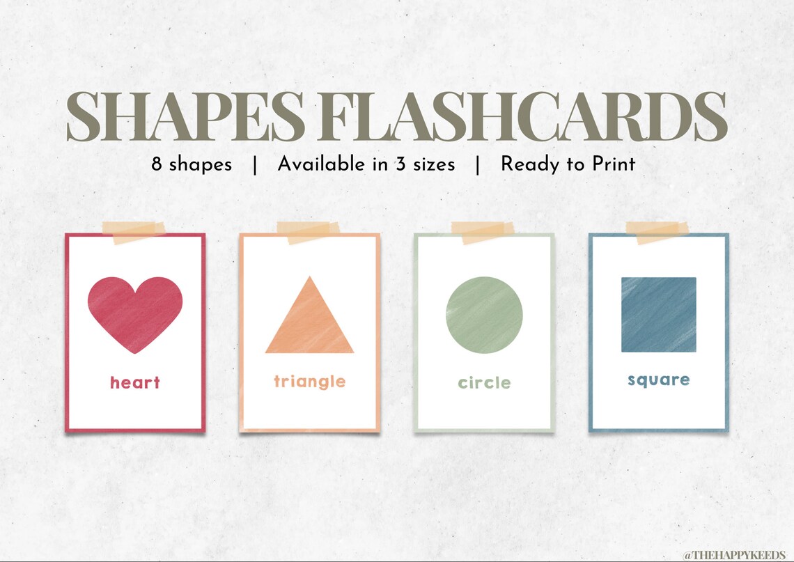 Basic Shapes Flashcards - Etsy