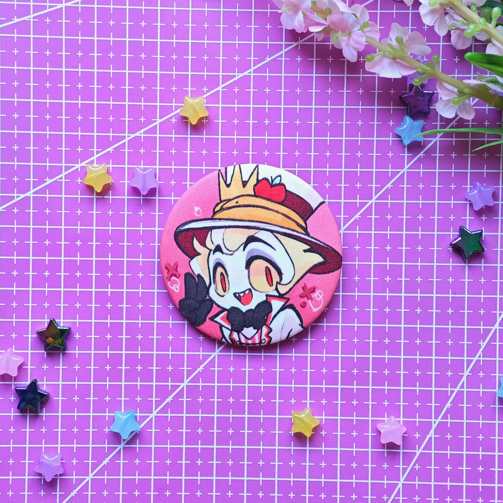 Hazbin Hotel | Round and Heart Pin | Fanmade | Fan Art | Cosplay Pin ...