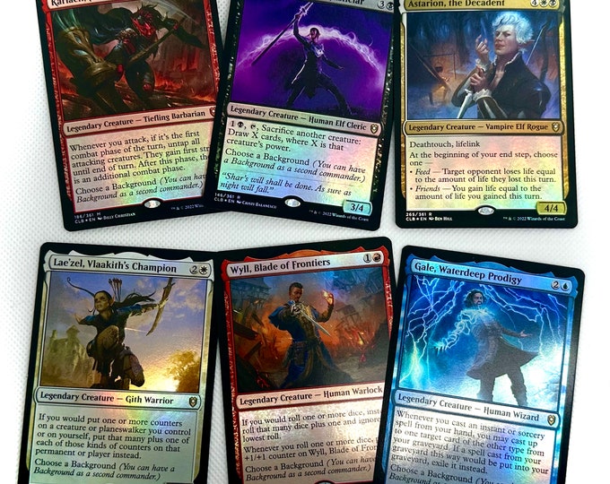 Holographic Baldur's Gate MTG Card Collection: Karlach, Shadowheart ...