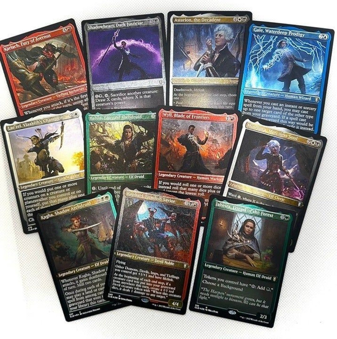 11x Baldurs Gate FOIL-ETCHED MTG Card Collection Baldur's Gate Magic ...