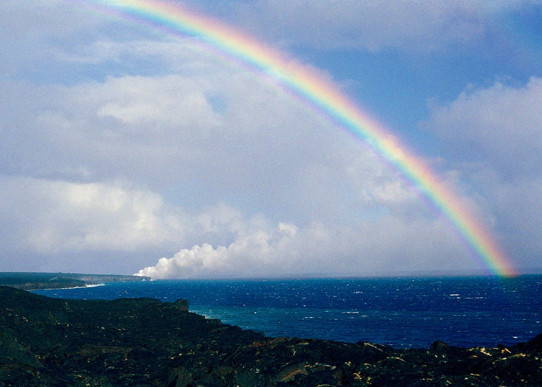Rainbow Over Lava Flow on Hawaii Island - Kilauea Volcano Photography ...