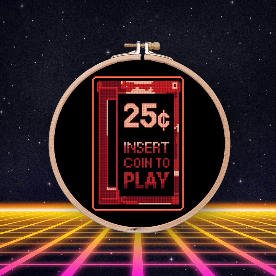 Retro Arcade Coin Slot Vintage Cross Stitch Pattern - Etsy