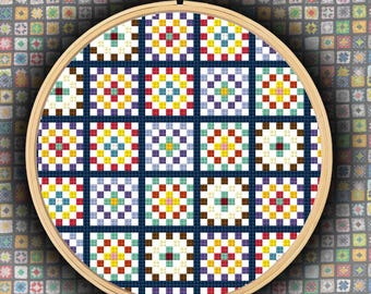 Granny Squares - Cross Stitch Pattern - PDF Download - Etsy