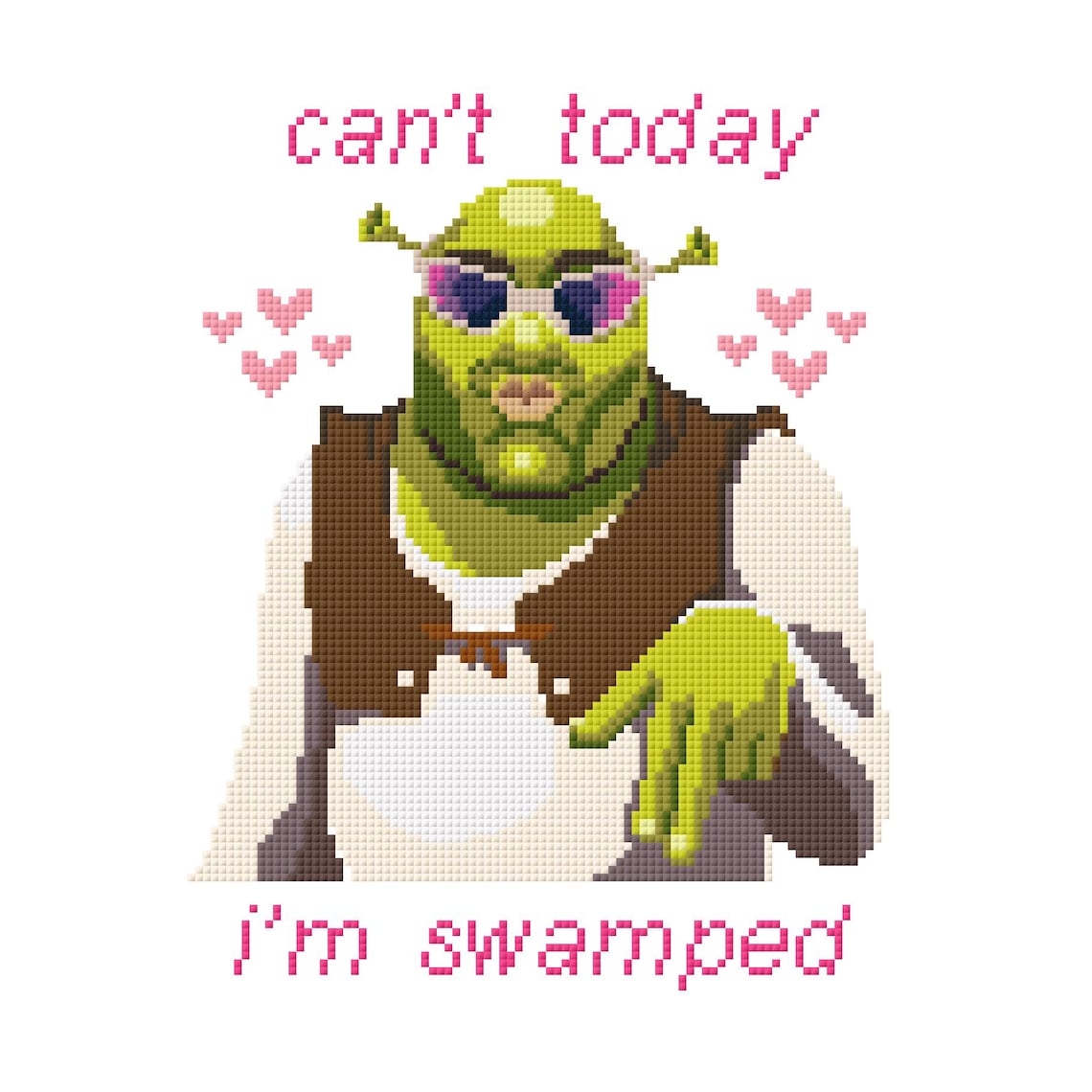 Can't Today I'm Swamped Shrek Cross Stitch Pattern - Etsy