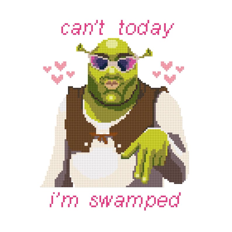 Can't Today I'm Swamped Shrek Cross Stitch Pattern - Etsy