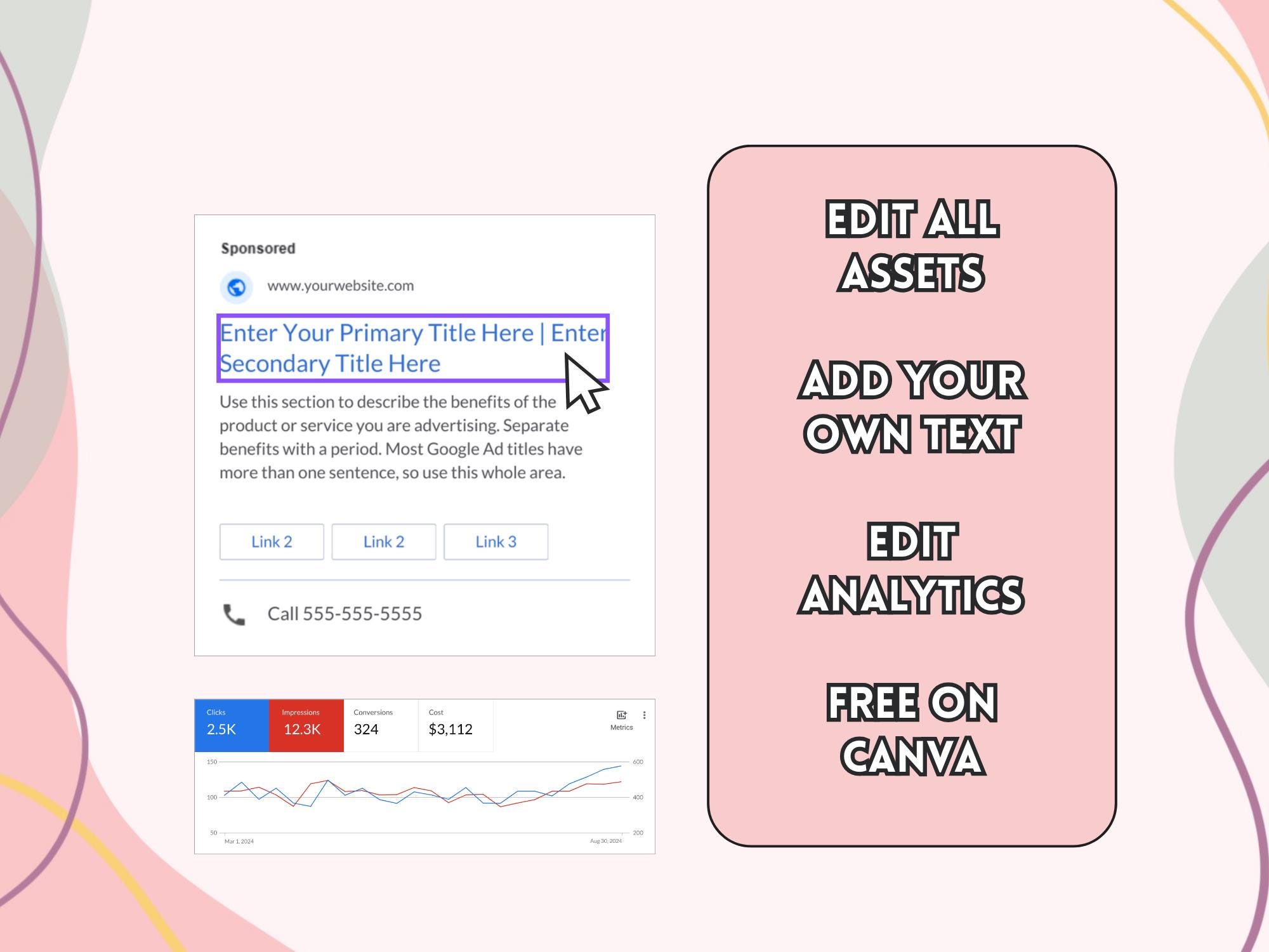 Google Ads Mockup | Google Ads Analytics Mockup | Google Ads Canva ...