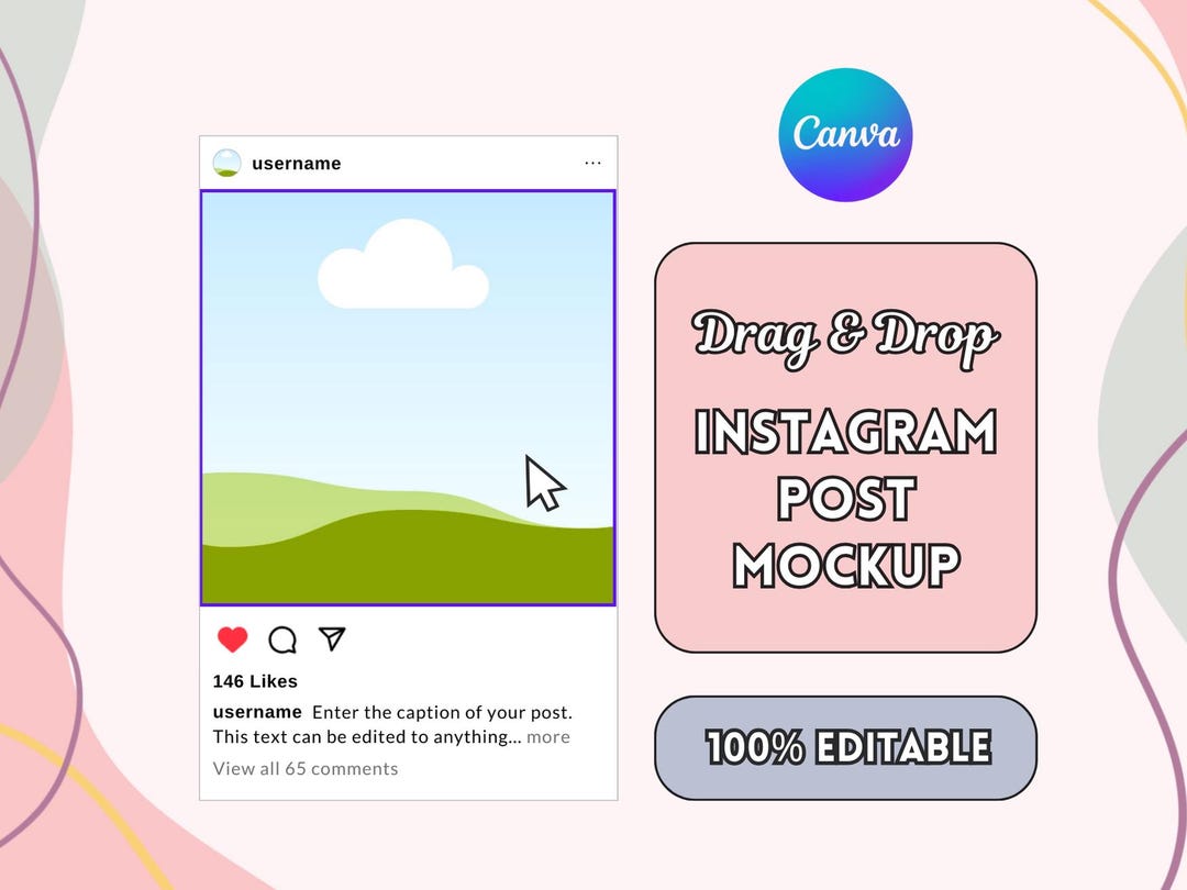 Instagram Post Mockup Template | Canva Instagram Post Mockup - Etsy