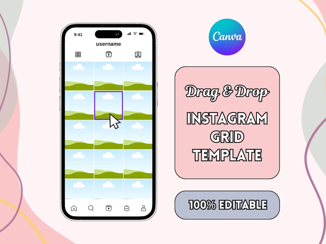 Instagram Grid Mockup | Canva Instagram Grid Template | Instagram Grid ...