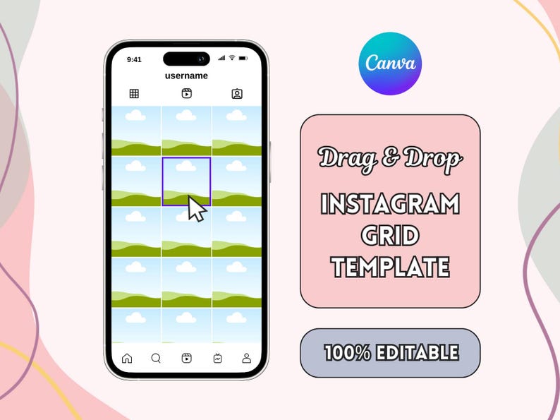 Instagram Grid Mockup | Canva Instagram Grid Template | Instagram Grid Social Media Mockup - Etsy