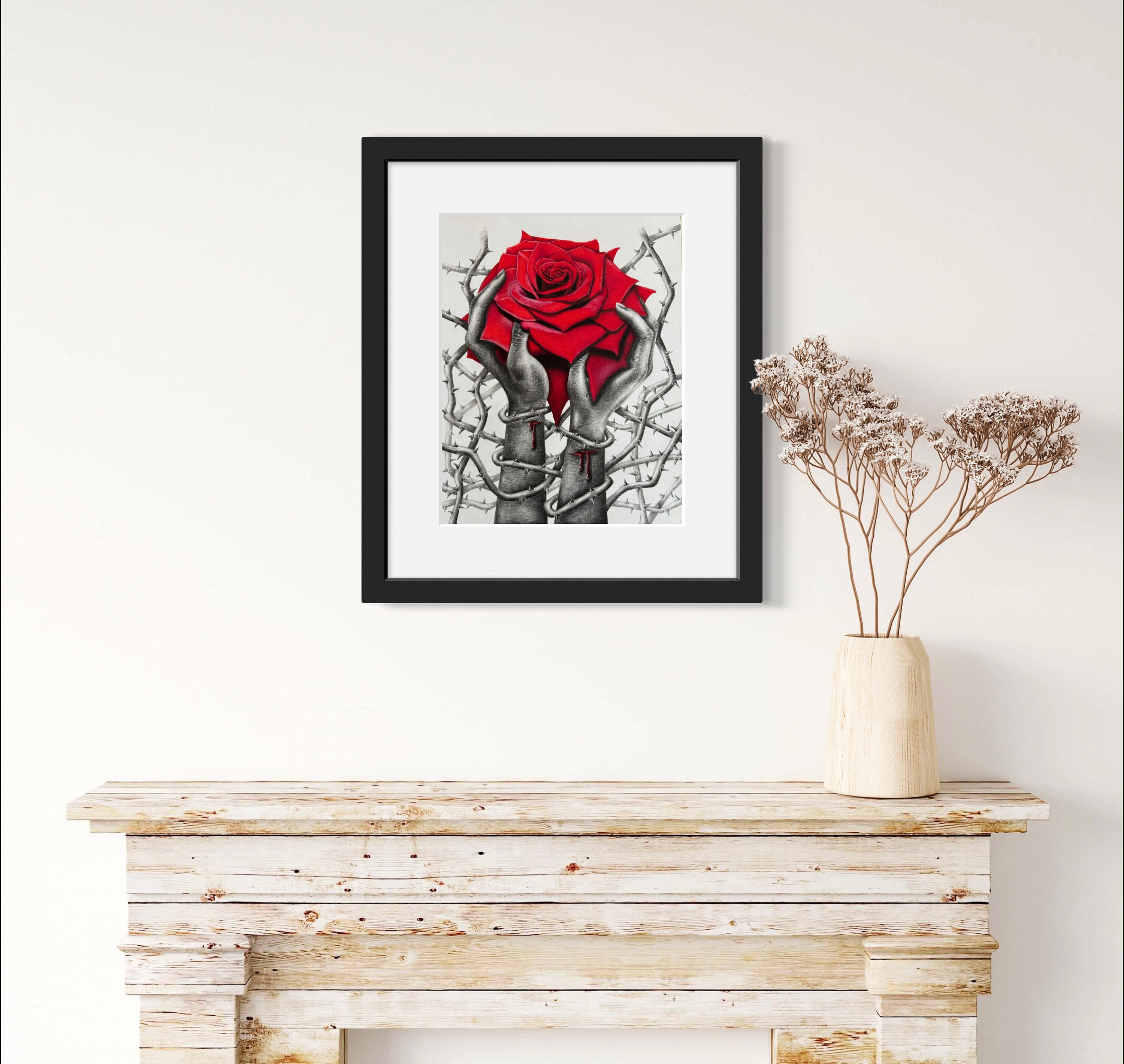Original Colored Pencil Drawing, Original Artwork, Hand Drawn, Flower ...