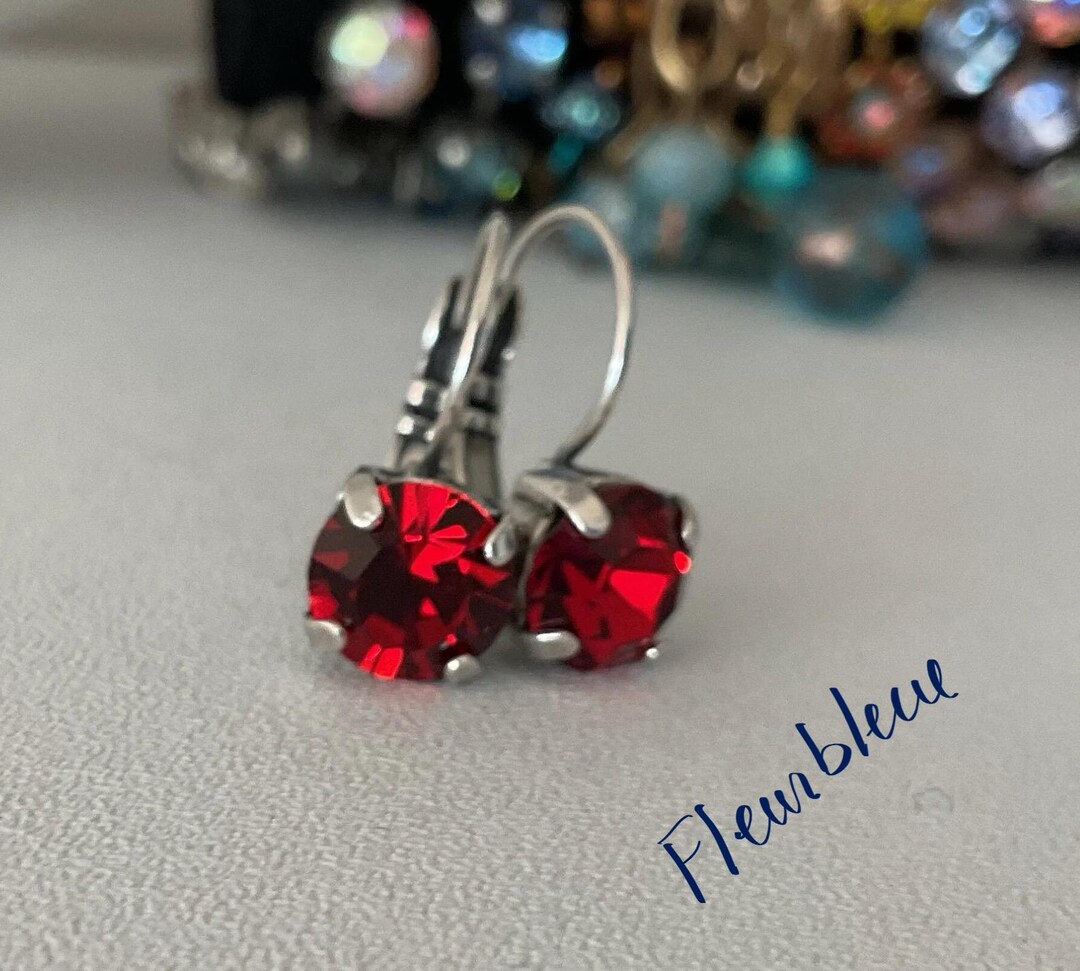 LORD Ruby Red Siam Austrian Crystal Earrings - Etsy