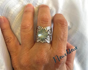 NEW COLOR Agave Ignite Swarovski Crystal Statement Ring, Big Sage Green ...