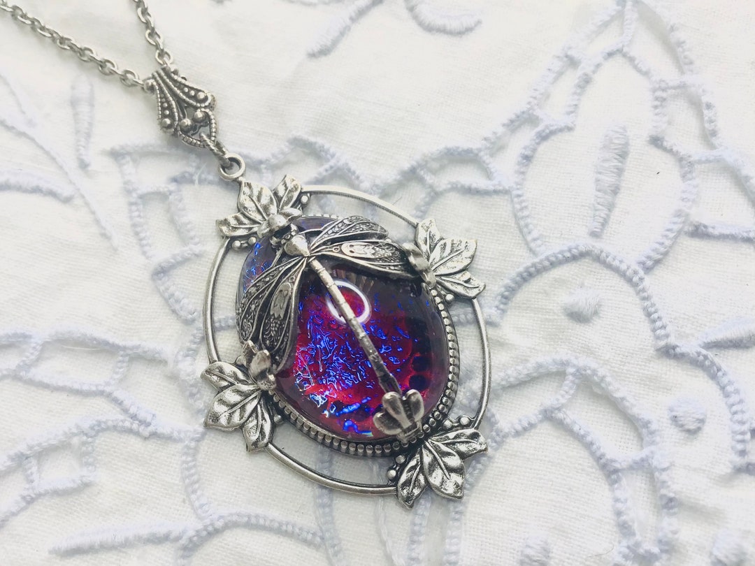 Oso FIRE DRAGON Oso Red Fire Opal Dragon Breath Stone Silver Necklace ...