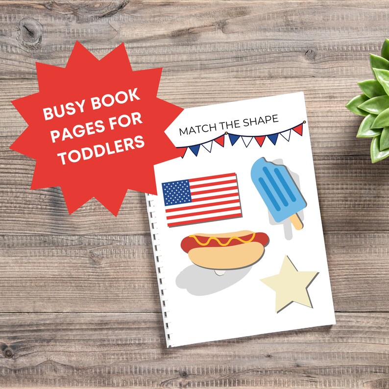 Printable Fourth of July Busy Binder Pages for Toddlers, Quiet Book ...