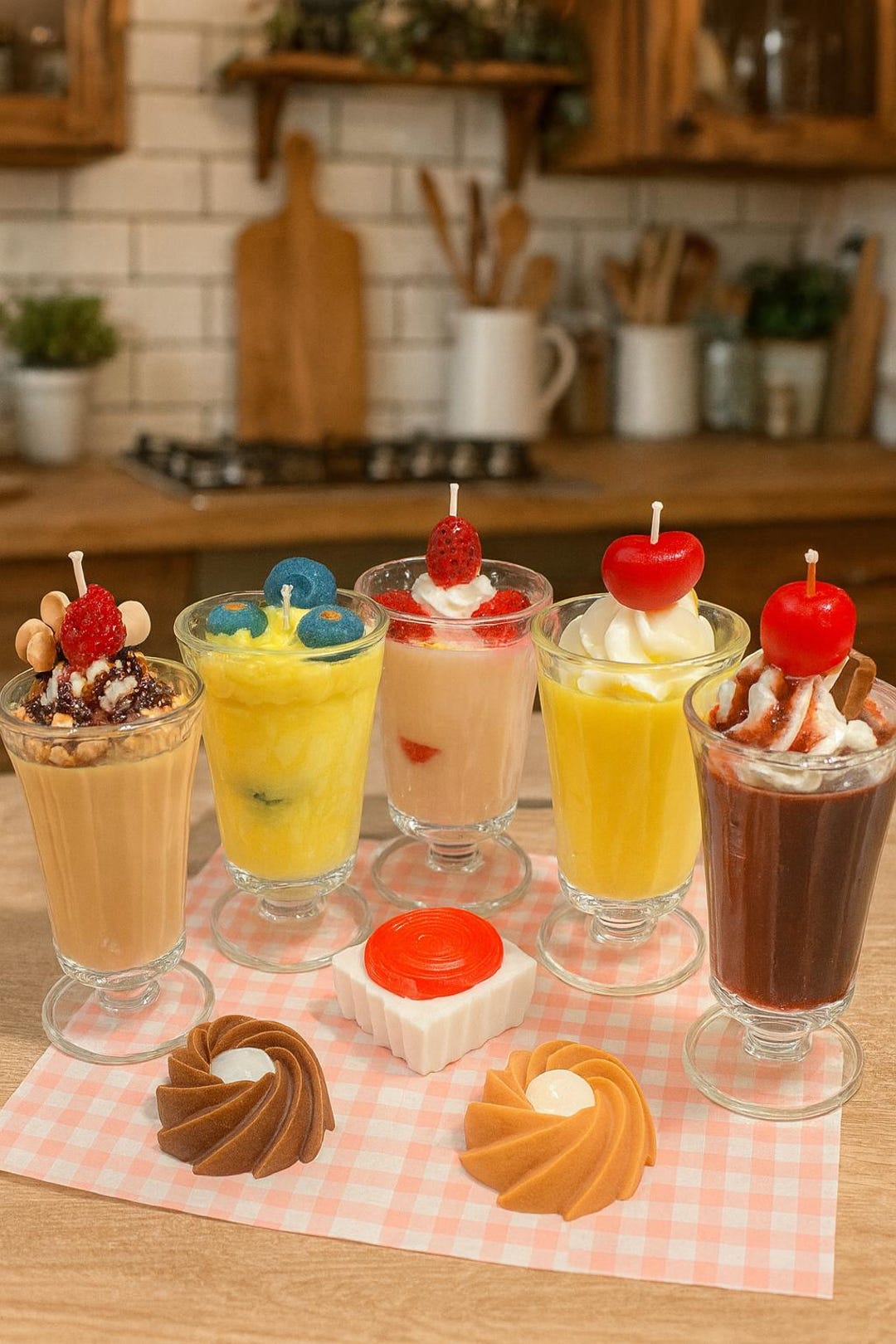 Mini Pudding Dessert Candle: Bakery Scented Wax Fruit Parfait - Etsy