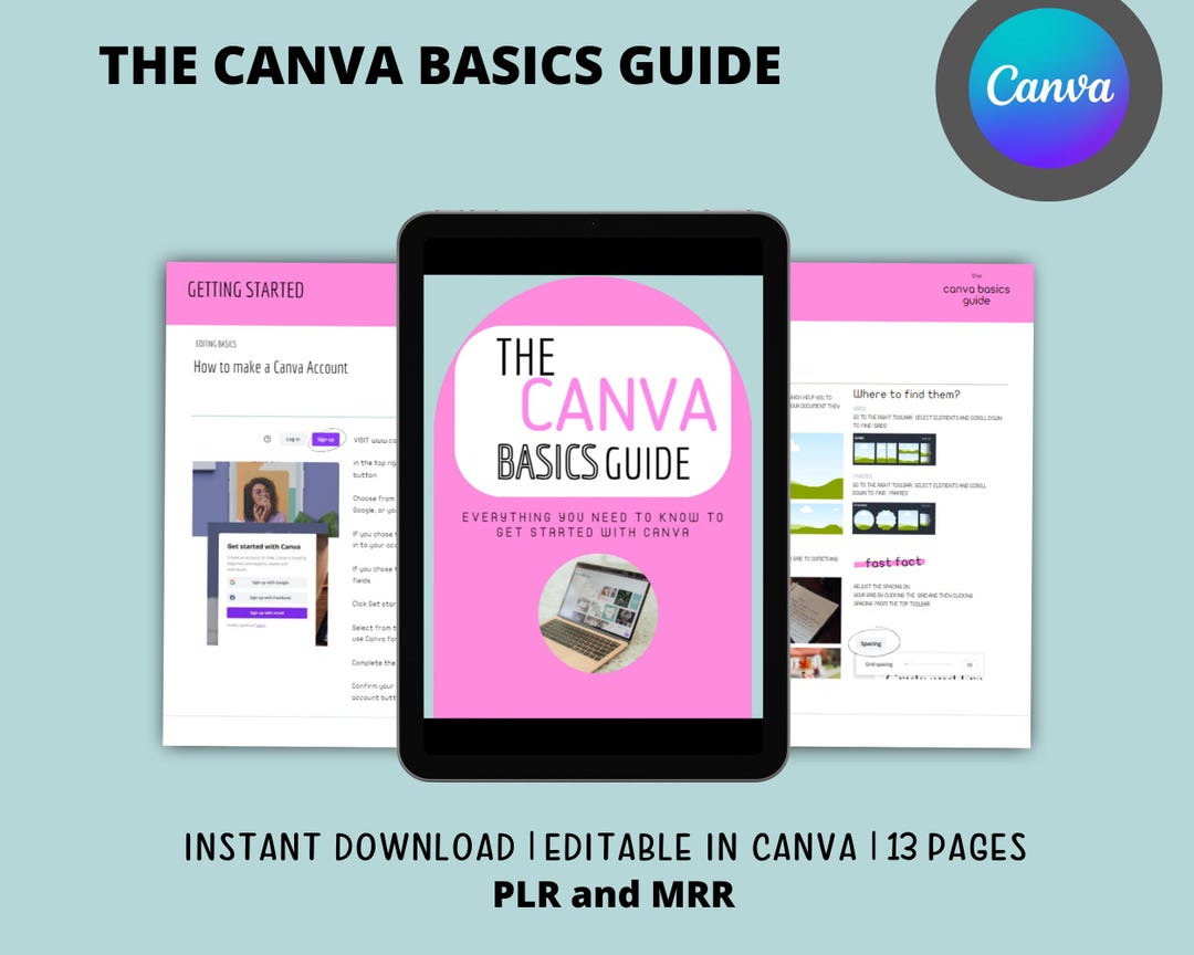 Canva Basics Guide | Beginner's Digital Download for Easy Design | Step-by-step Canva Tutorial ...