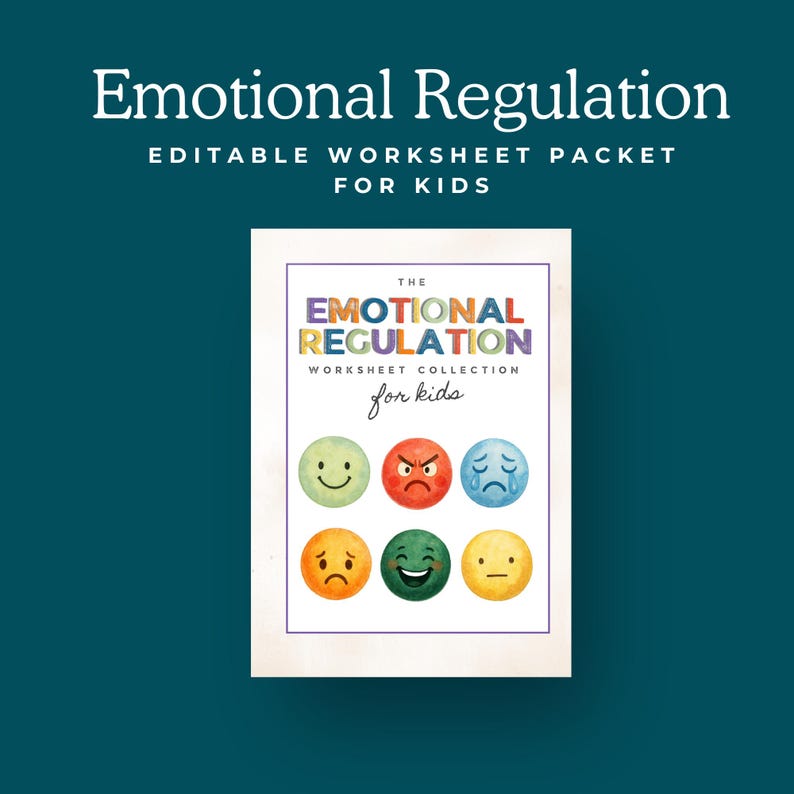 Editable Emotional Regulation Worksheets for Kids, Printable Calm Down ...