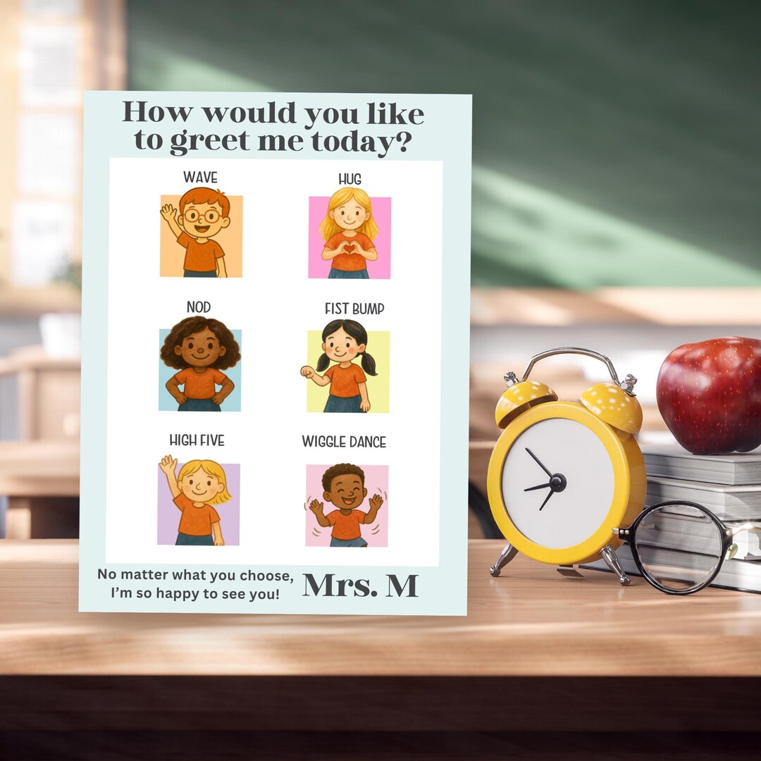 Editable Greeting Choices Poster for Kids, Morning Check-in Sign, Calm ...