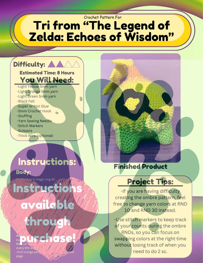 Tri From "the Legend of Zelda: Echoes of Wisdom" Amigurumi Crochet ...