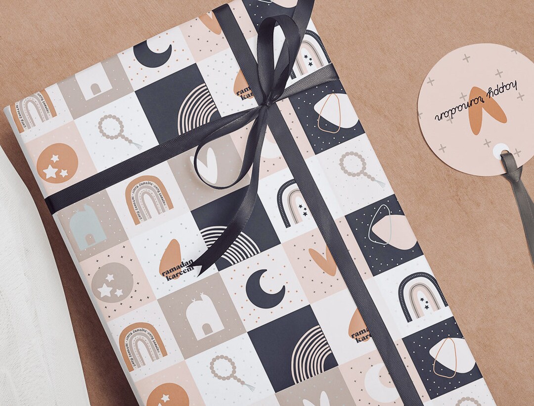 Luna Ramadan Eid Gift Wrap, Digital Download, Wrapping Paper, Rainbow ...