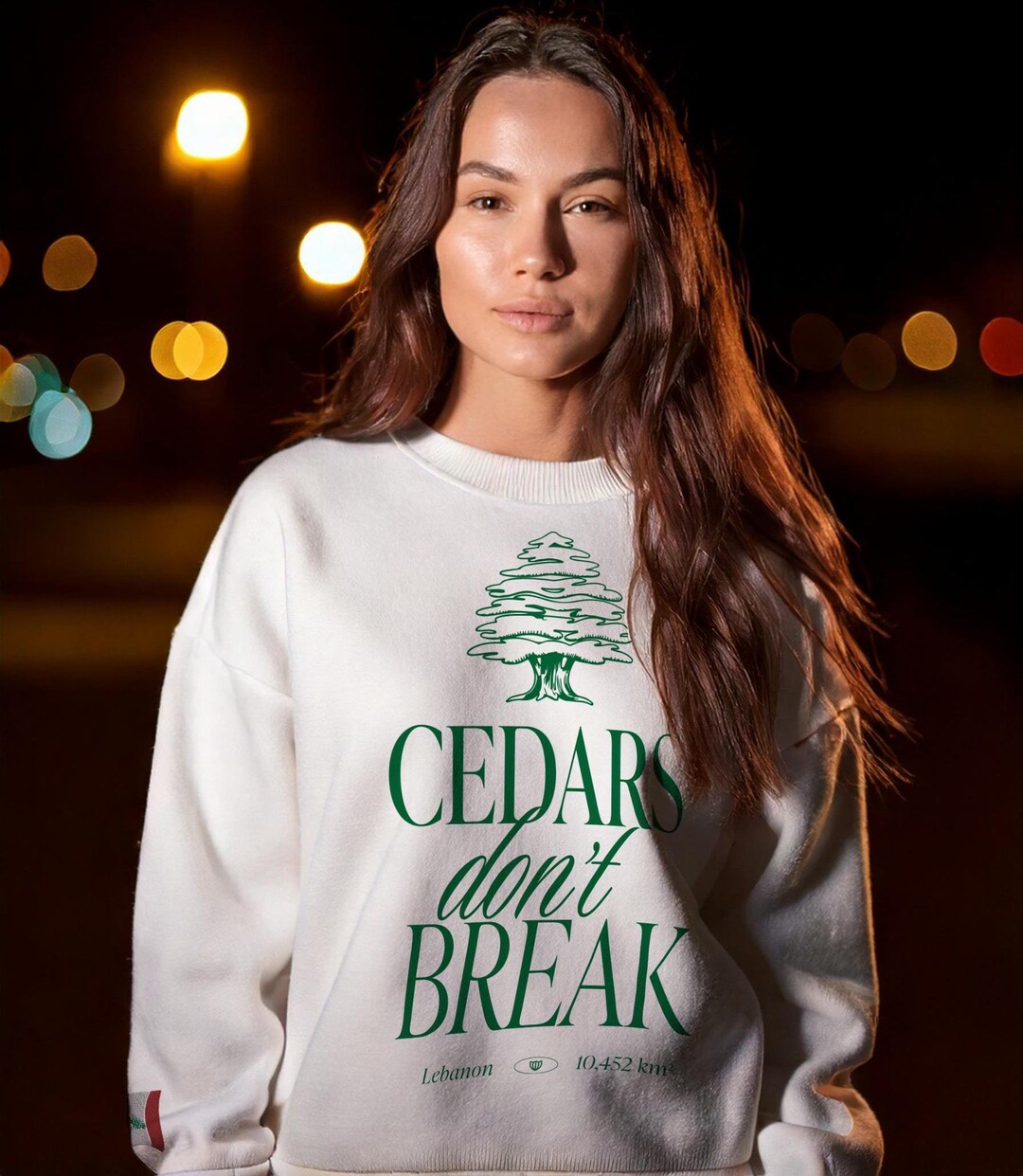 Cedars Don't Break- Lebanon Flag Sweatshirt, Lebanese, Embroidered, Streetwear, Cedar Trees ...