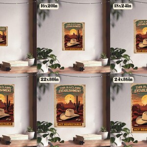 Classy Establishment Act Respectable Vintage Retro Cowboy Poster High ...