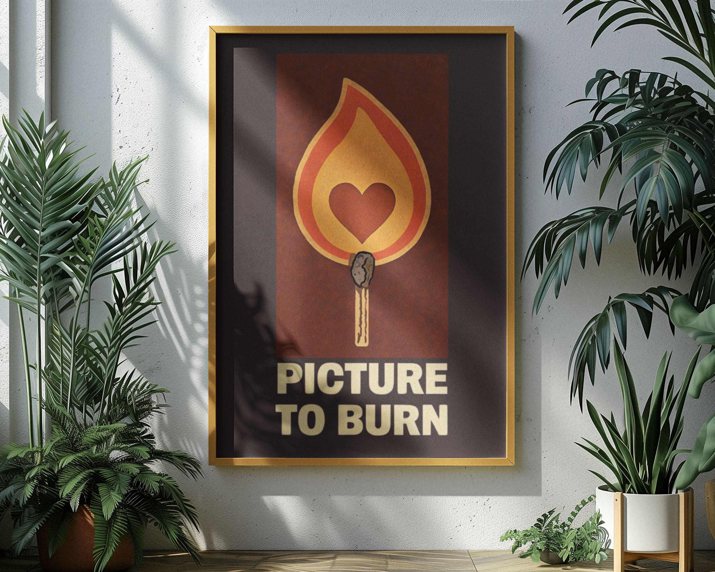 Picture to Burn Wall Art Debut Poster Apartment Aesthetic Retro Matches ...