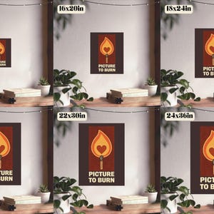 Picture to Burn Wall Art Debut Poster Apartment Aesthetic Retro Matches ...