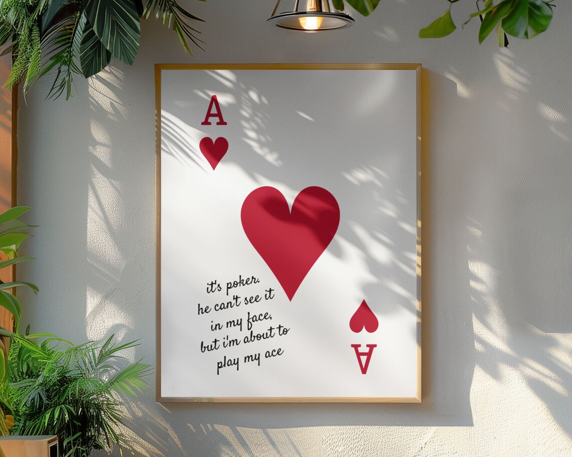 New Romantics Poster Red Ace of Hearts Art Ace Card Wall Decor Retro ...