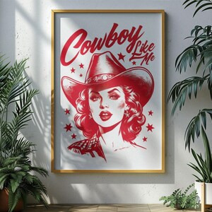 Cowboy Like Me Poster Cowgirl Print Coastal Cowgirl Poster Feminist ...