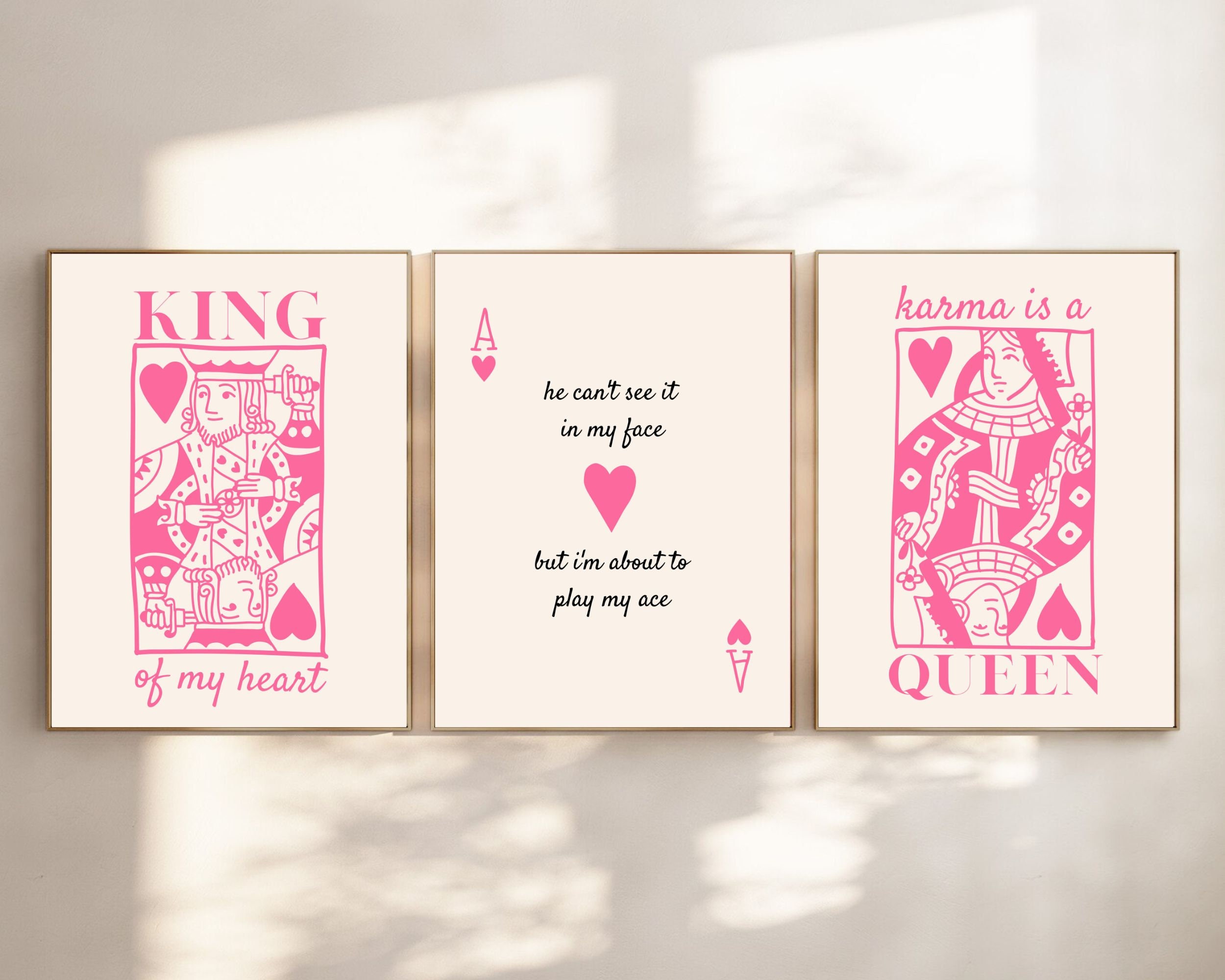 New Romantics Poster Ace of Hearts Art Pink Ace Wall Art Ace Playing ...