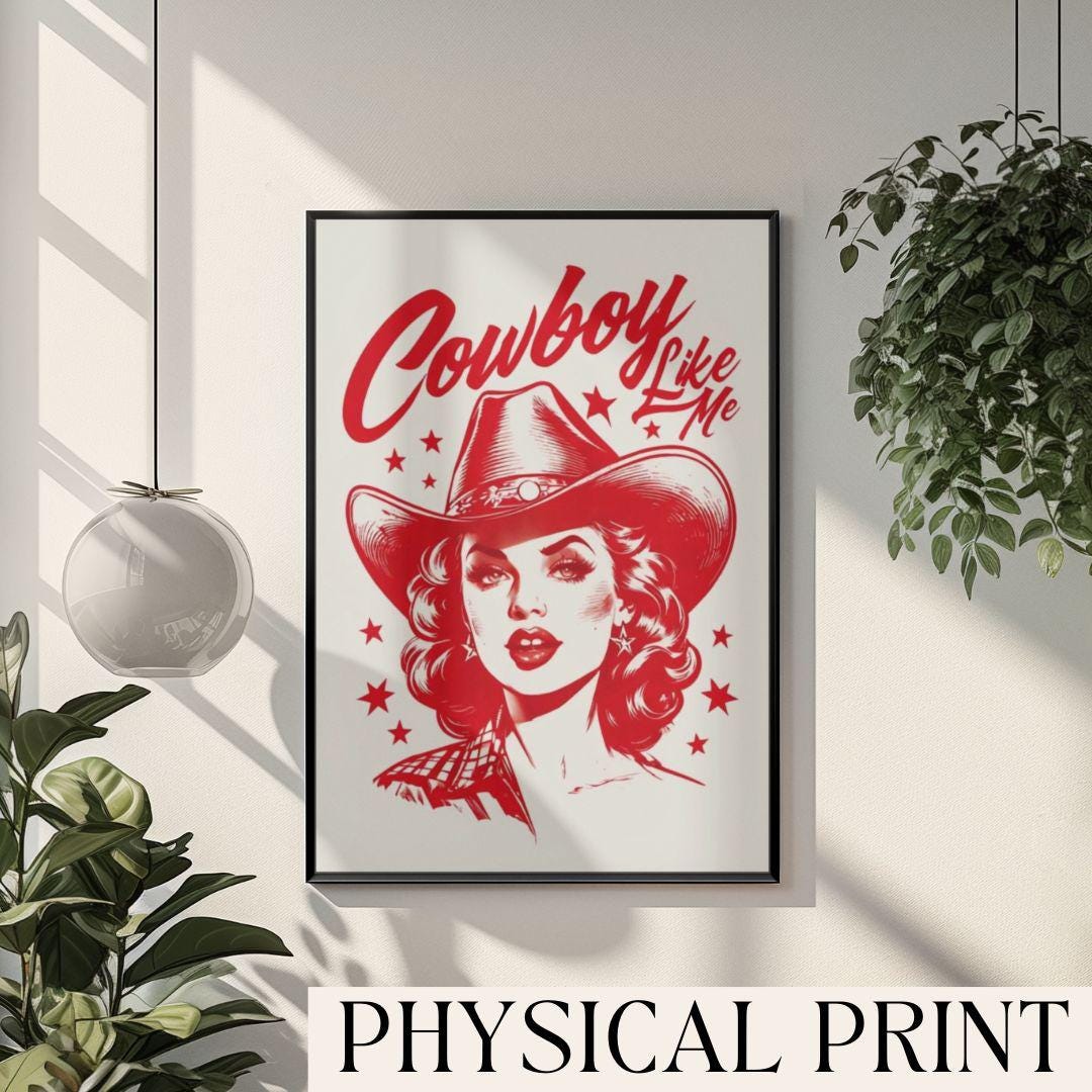 Cowboy Like Me Poster Cowgirl Print Coastal Cowgirl Poster Feminist ...