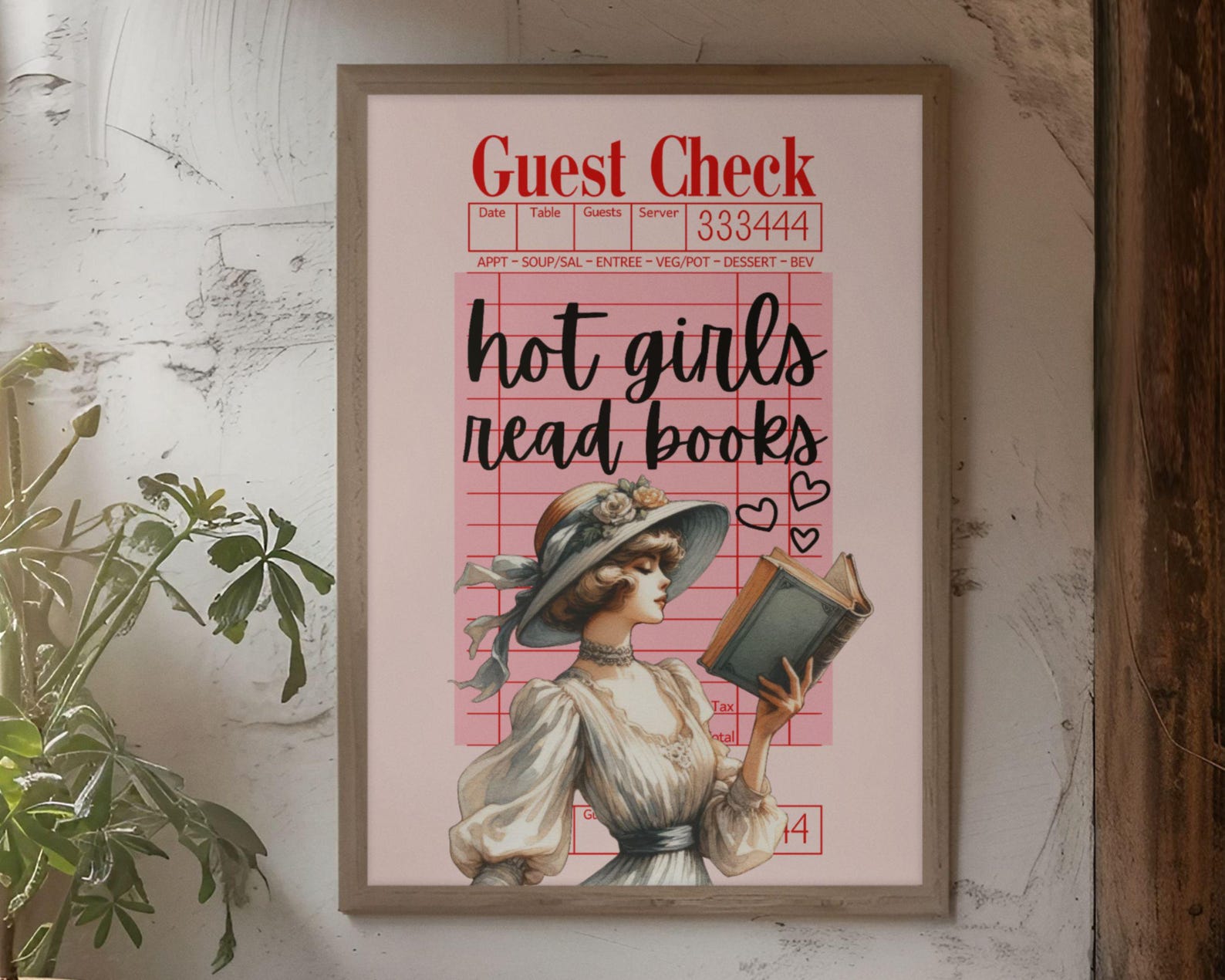 Hot Girls Read Books Guest Check Poster Girly Apartment Art Main ...